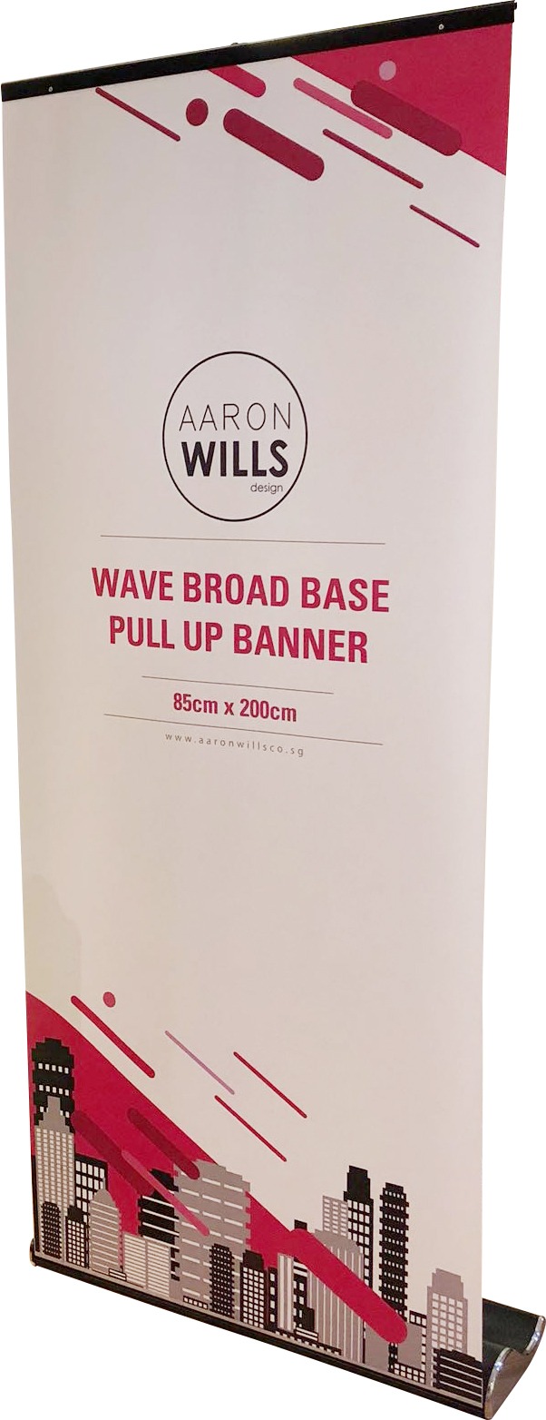 Pull Up Banner - Wave BroadBase 85cm x 200cm - Aaron Wills Design